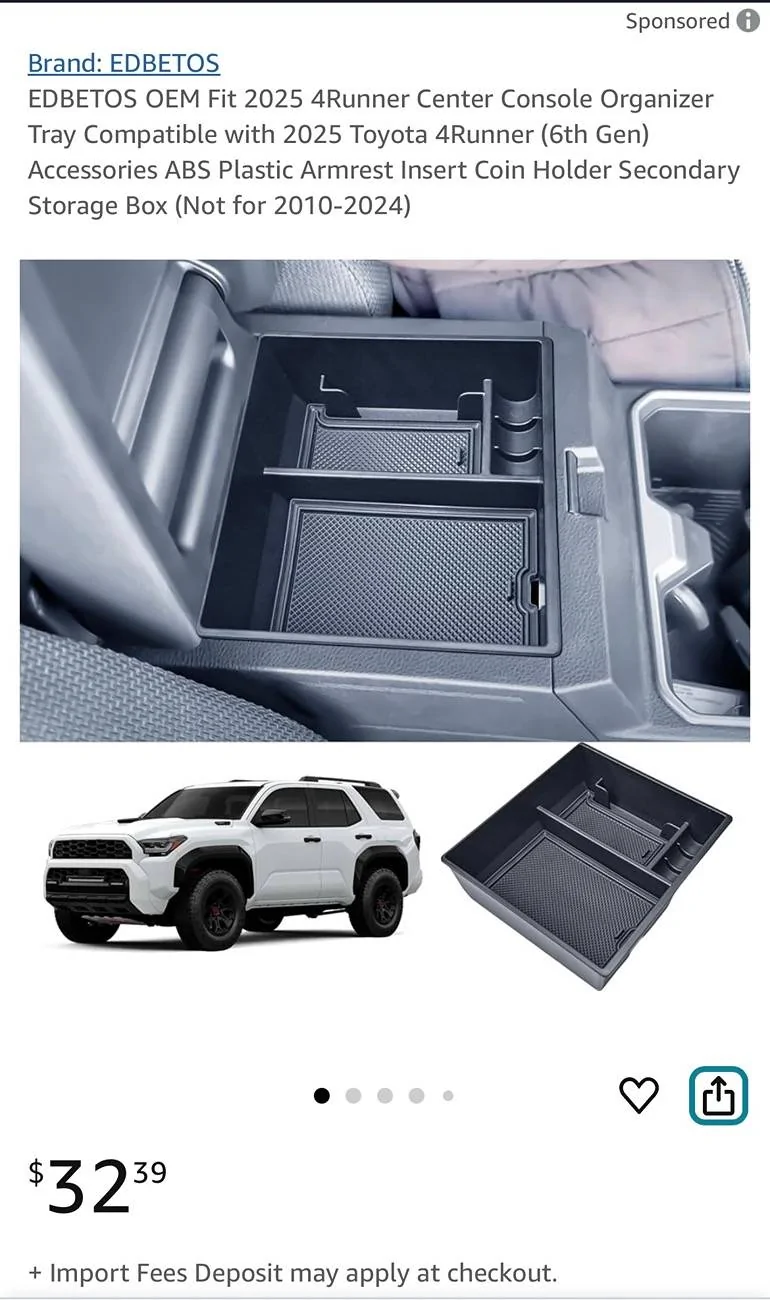 Center Console Organizer (Aftermarket) | Page 3 | 2025 4Runner Forum ...