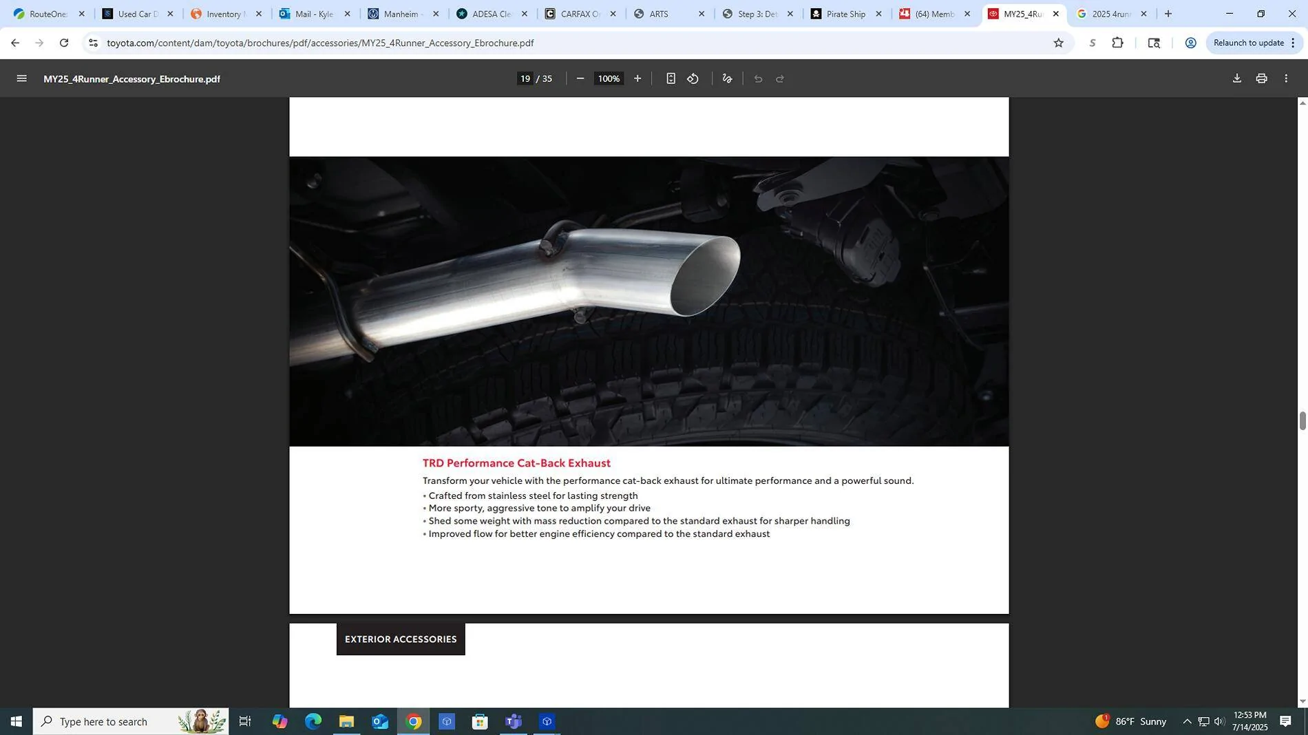 TRD Performance Cat Back Exhaust? | 2025 4Runner Forum (6th Gen ...