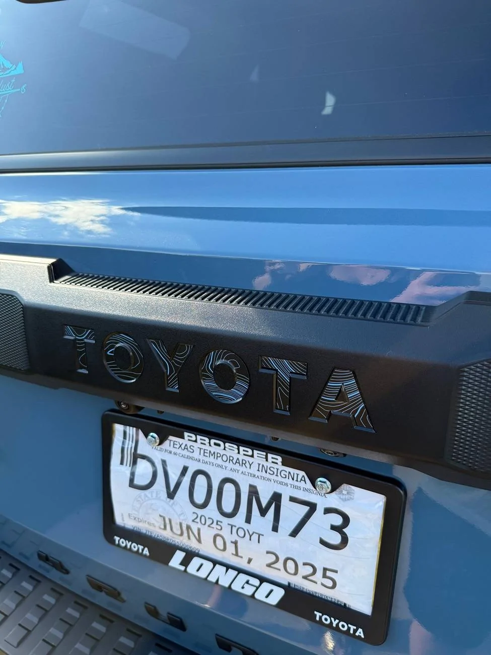 Toyota rear letters sticker inlays installed (topographic style) | 2025 ...