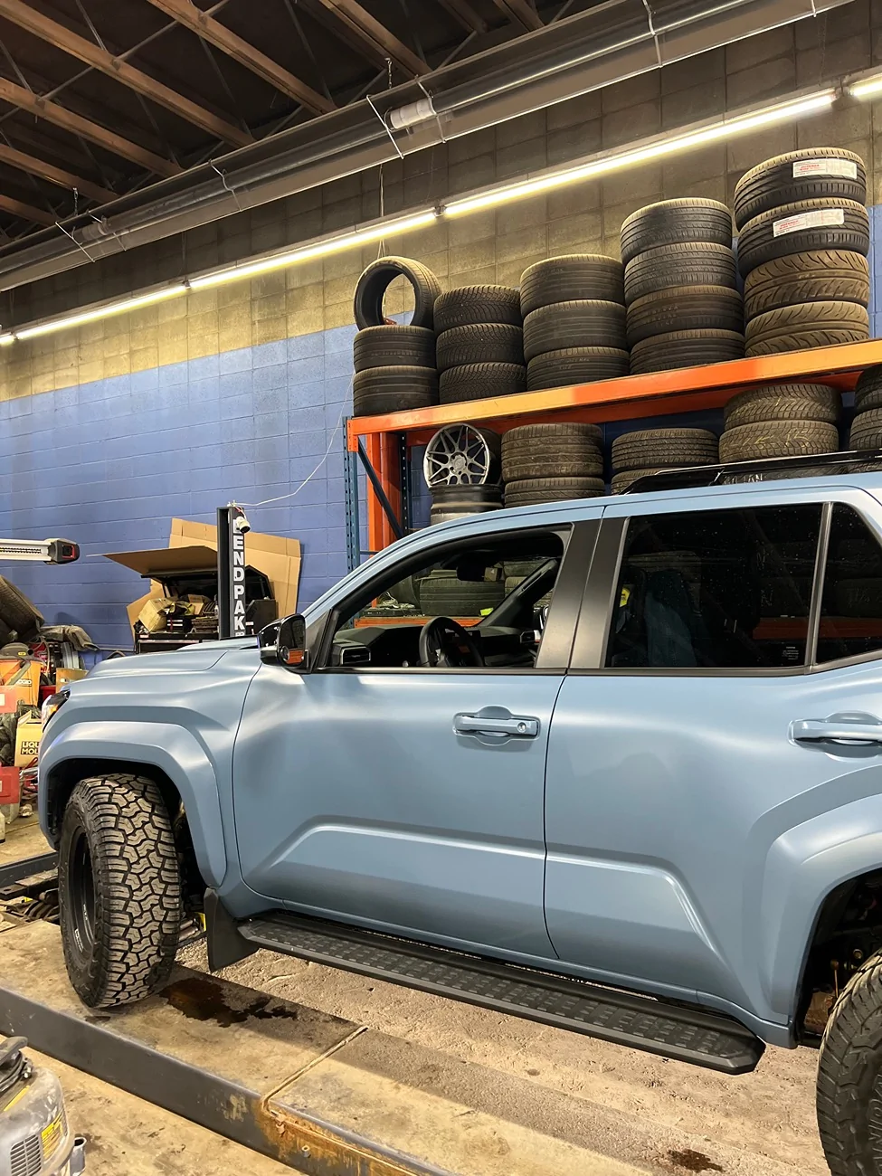 Heritage Blue TRD sport + matte PPF wrap, black roof wrap, TE37 wheels ...
