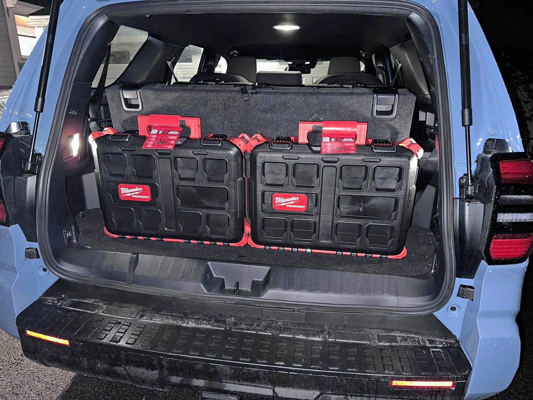 Milwaukee Packout Tool Box fits behind 3rd row seats | 2025 4Runner ...