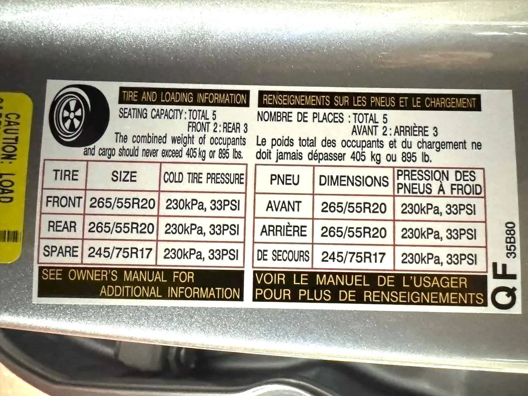 Door Jamb Stickers: Payload Capacity & GVWR Numbers | 2025 4Runner ...