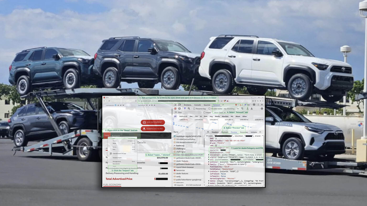 How-to: Track delivery status (from dealer provided spec sheet link ...