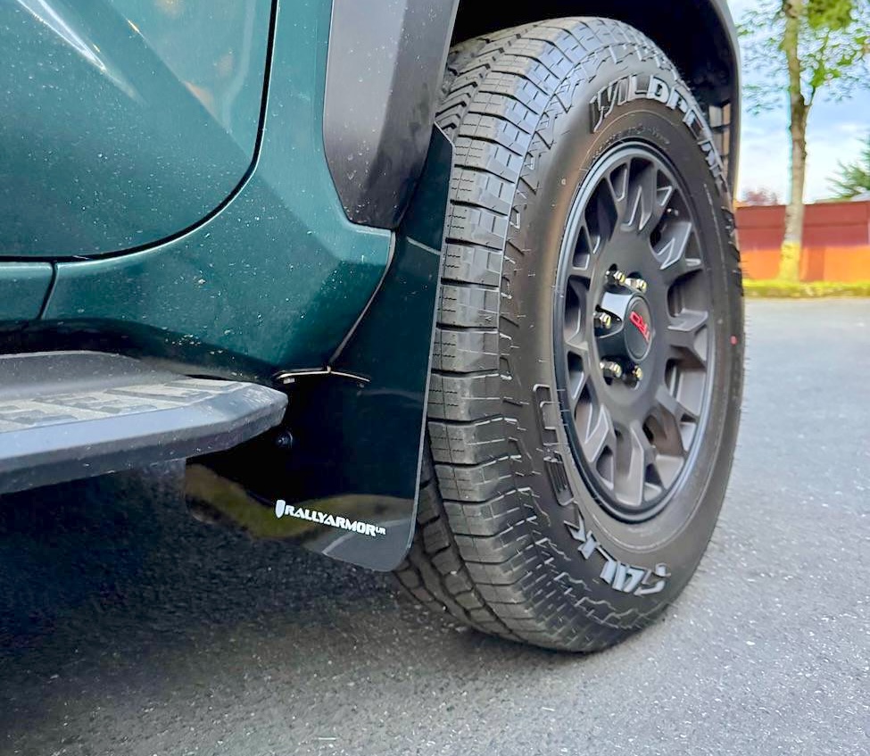 Rally Armor Mud Flaps (white letters) installed on Everest TRD-Off-Road ...