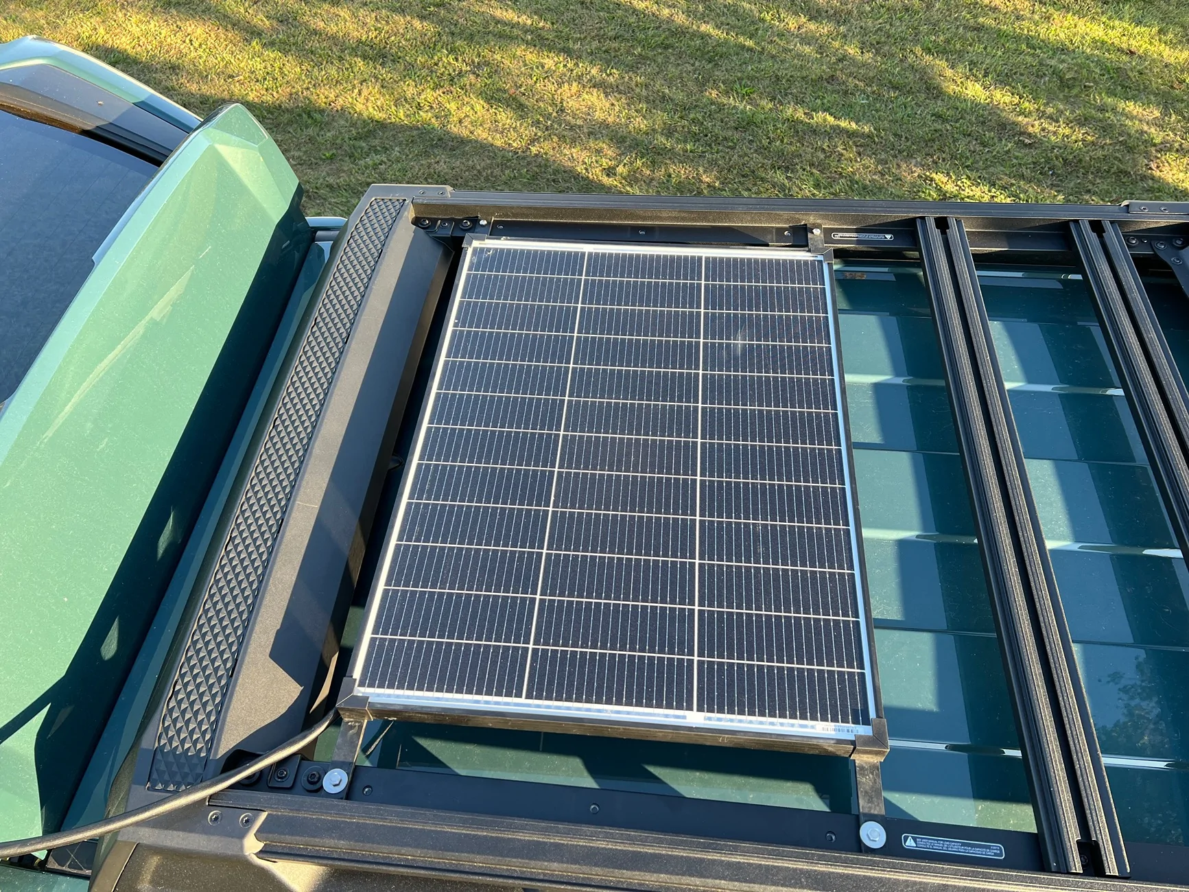 Solar panel installed on roof rack to power a cooler | 2025+ 4Runner ...